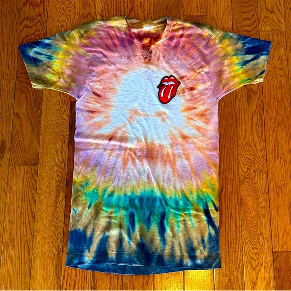 Vintage | Shirts | 8s The Rolling Stones Tongue Lips Logo Tie Dye Band Shirt Single Stitch ...